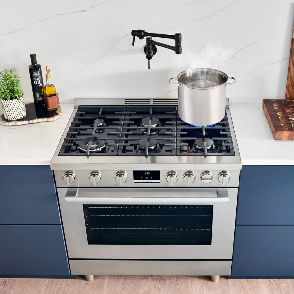 Bosch 3.4 Cu. Ft. Freestanding Gas Range with Convection in Stainless ...