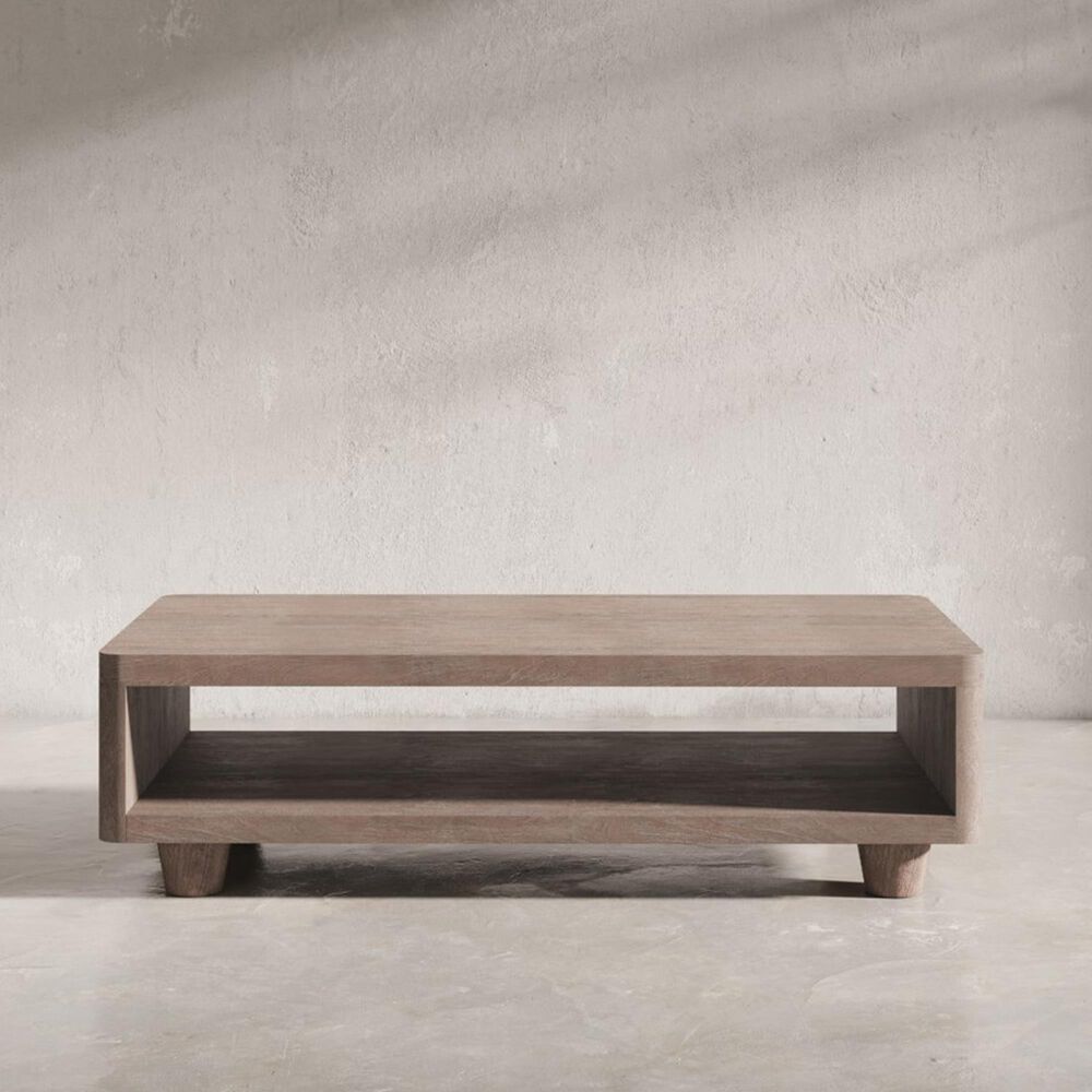 Waltham Origins Storage Cocktail Table in Washed Sand | NFM