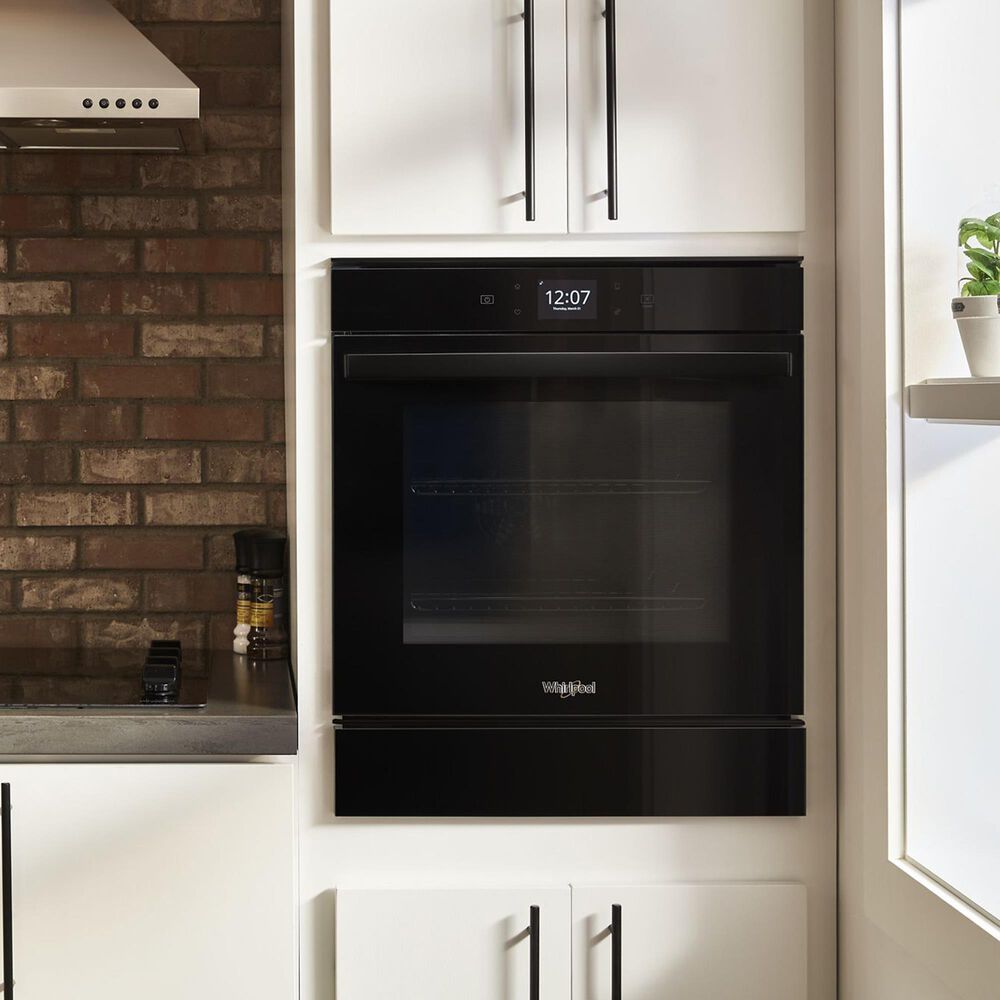 Whirlpool 24" Single Electric Wall Oven with Convection in Black | NFM