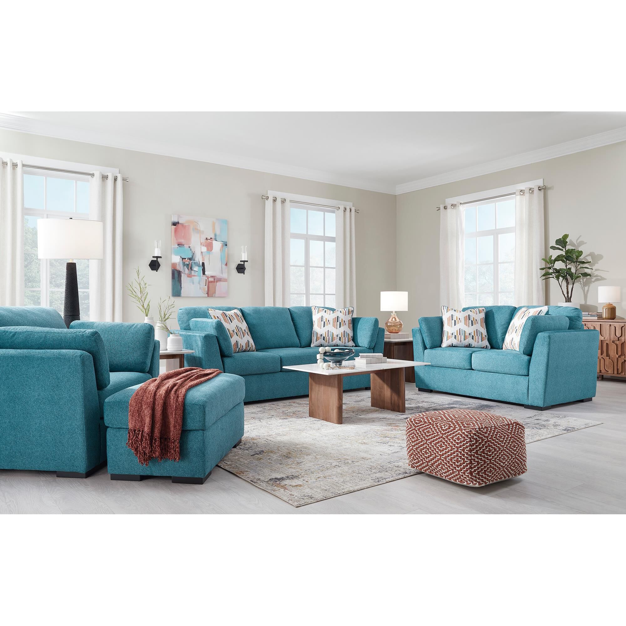Ashley teal sofa store