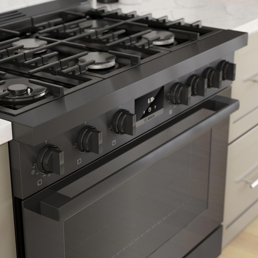 Bosch 36" Freestanding Gas Range in Black Stainless Steel | Shop NFM