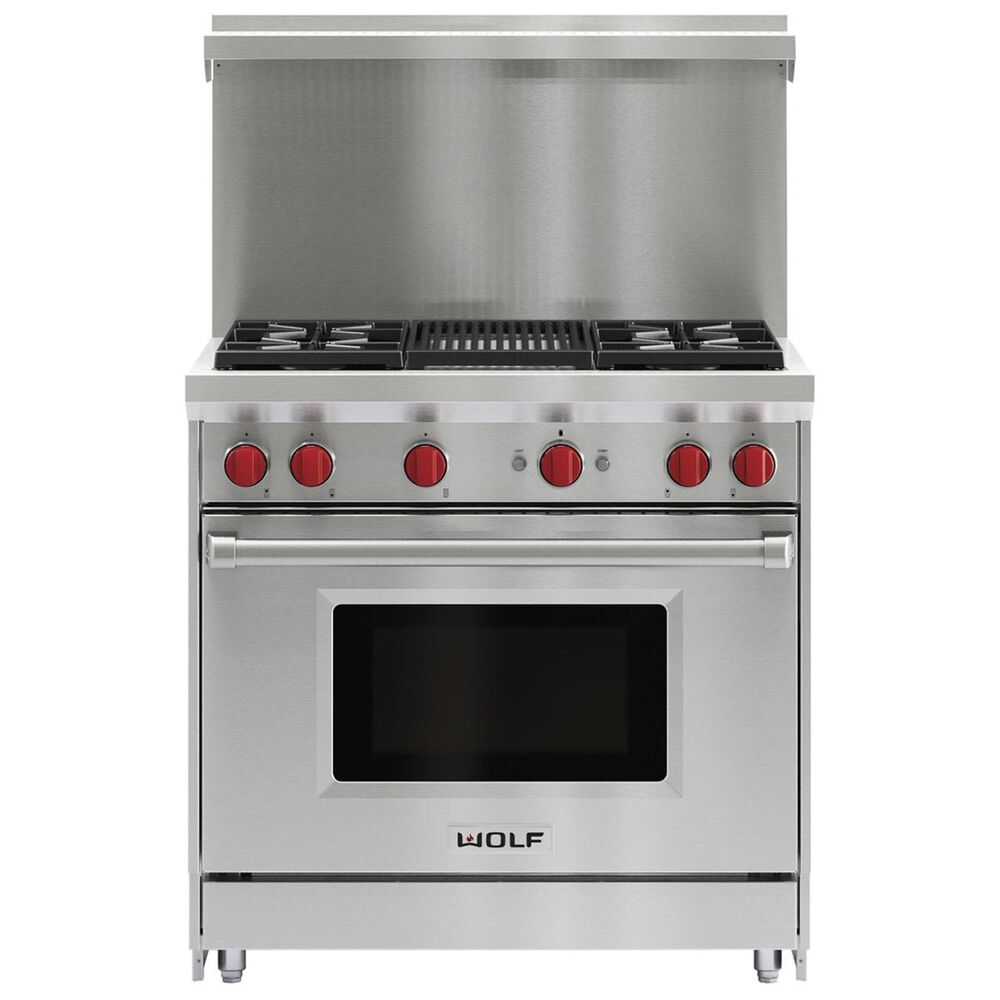 Wolf 36" Professional Gas Range with 4 Burners with Charbroiler ...