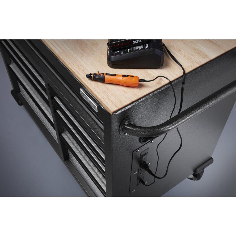 Gladiator 41" 9-Drawer Mobile Tool Workbench with Wood Top in Hammered ...