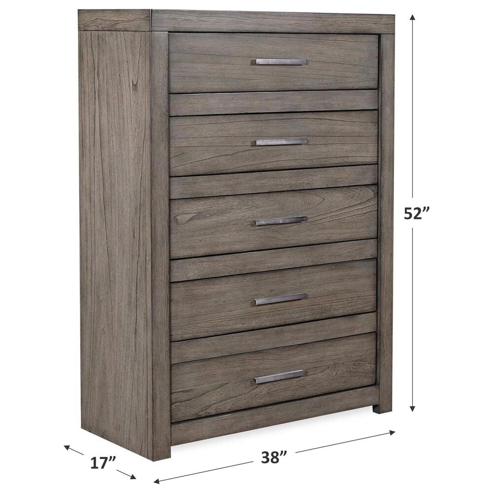 Riva Ridge Modern Loft 5-Drawer Chest in Greystone | NFM