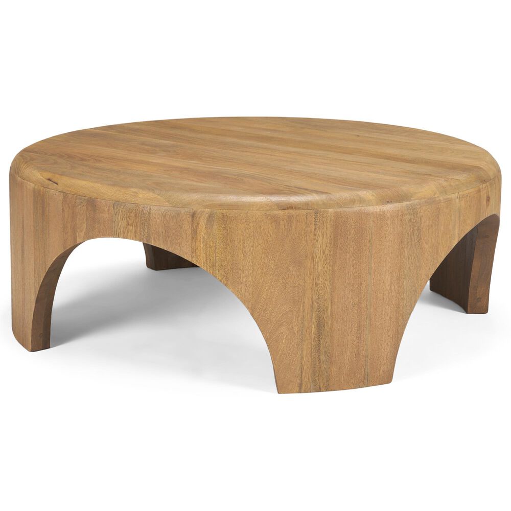 Mercana Shima Round Coffee Table in Light Brown
