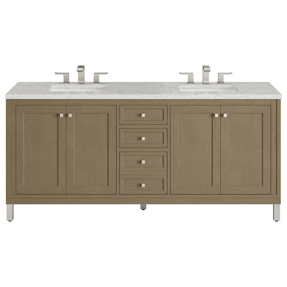 James Martin Vanities Chicago 72" Double Bathroom Vanity in Walnut ...