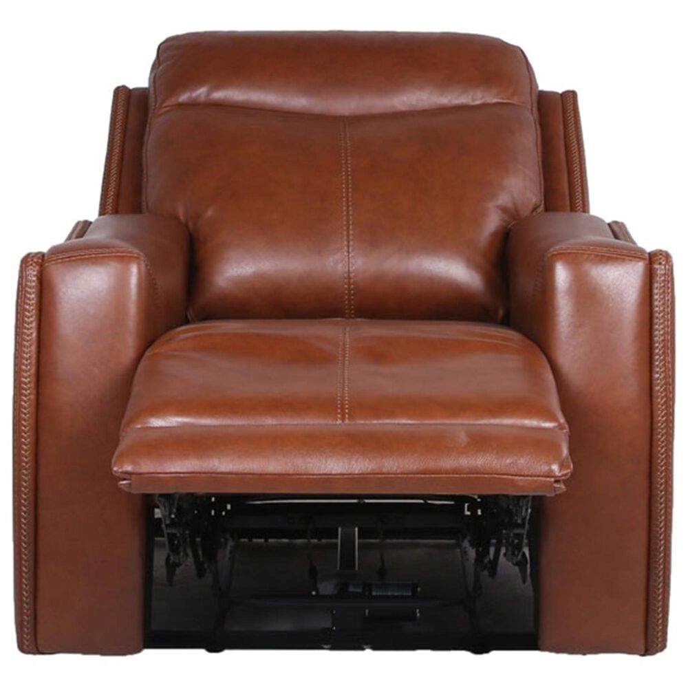 Crystal City Natalia Leather Power Recliner with Headrest in Coach | NFM