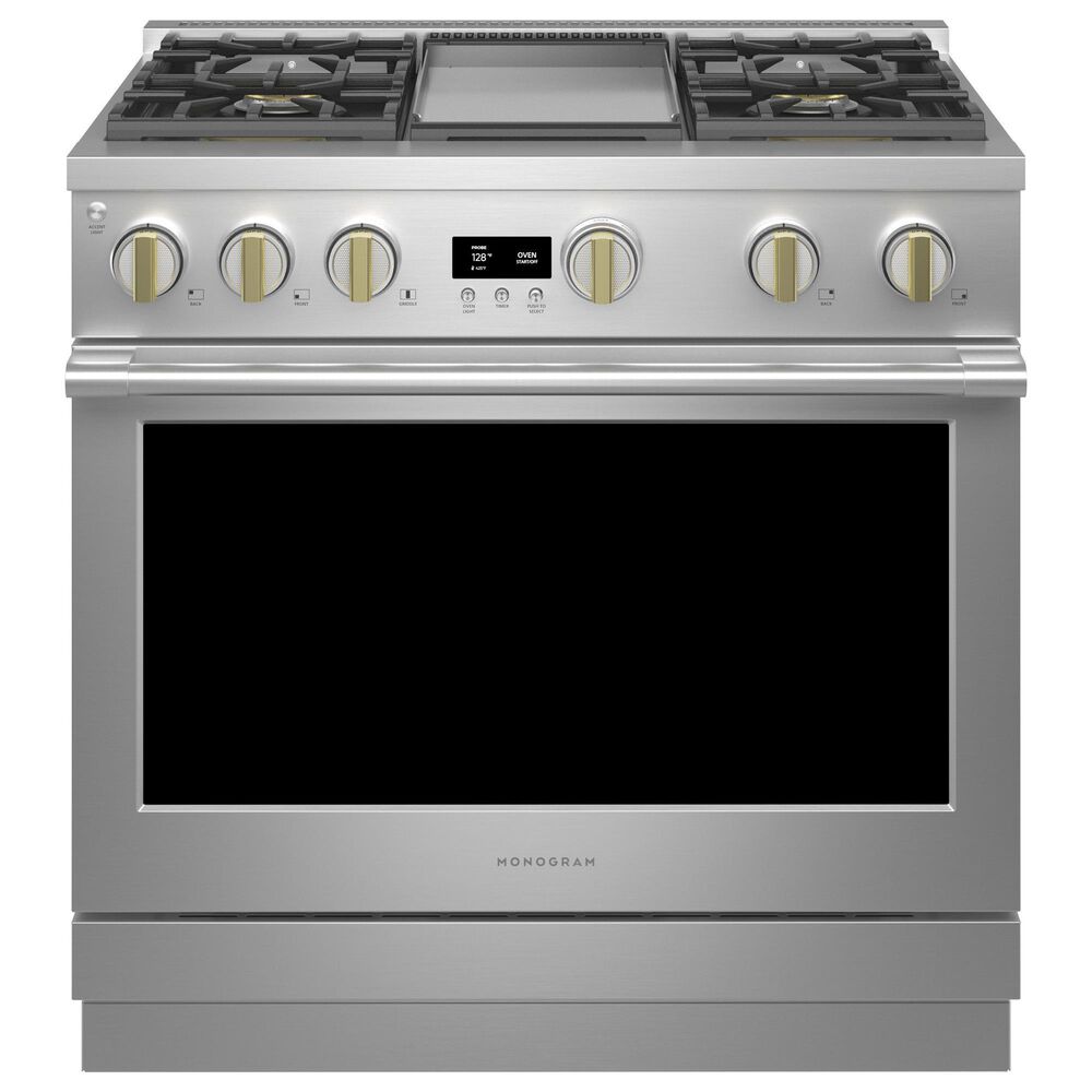 Monogram 36" All Gas Professional Range with 4 Burners and Griddle in ...