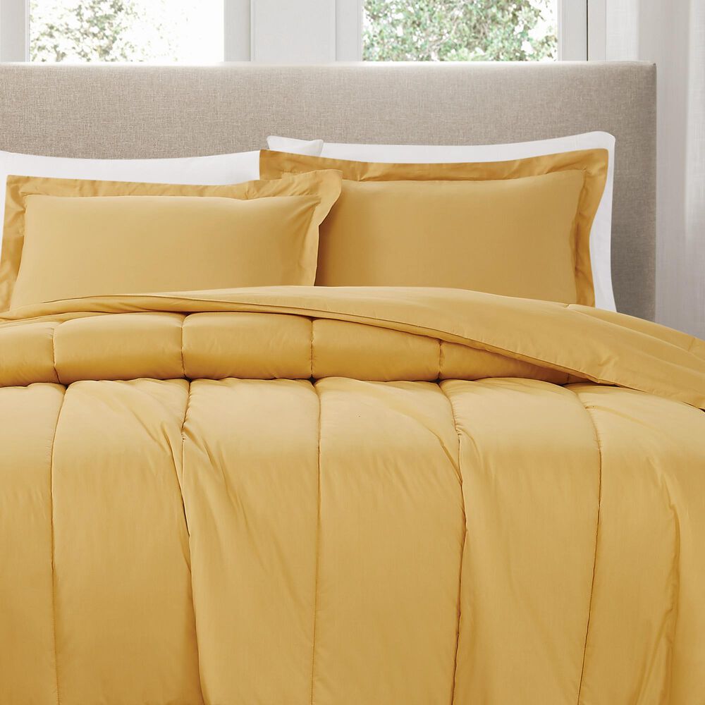 Pem America Percale 3-Piece Full/Queen Comforter Set in Mustard Yellow ...