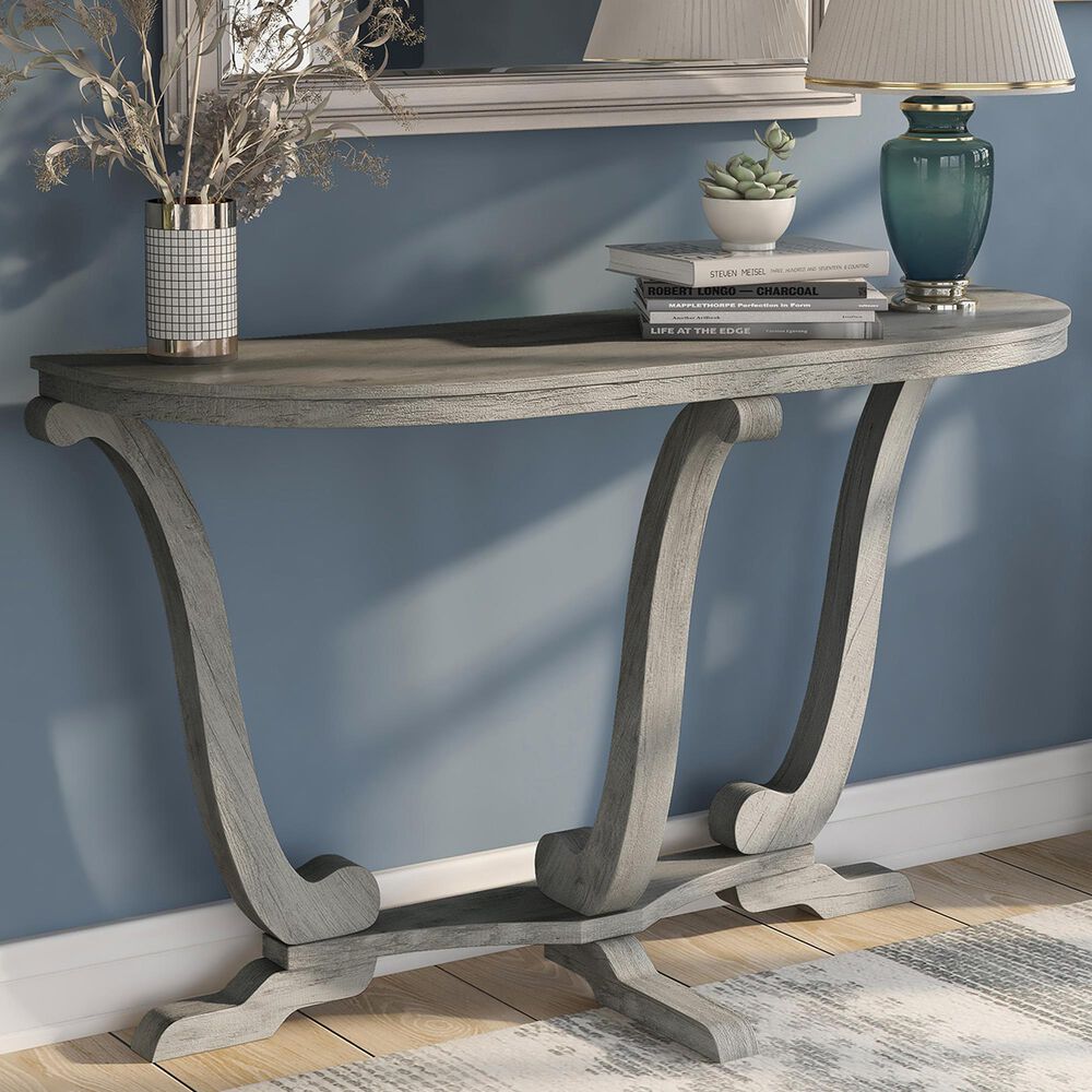 Furniture of America Araiza Console Table in Vintage Gray Oak | NFM