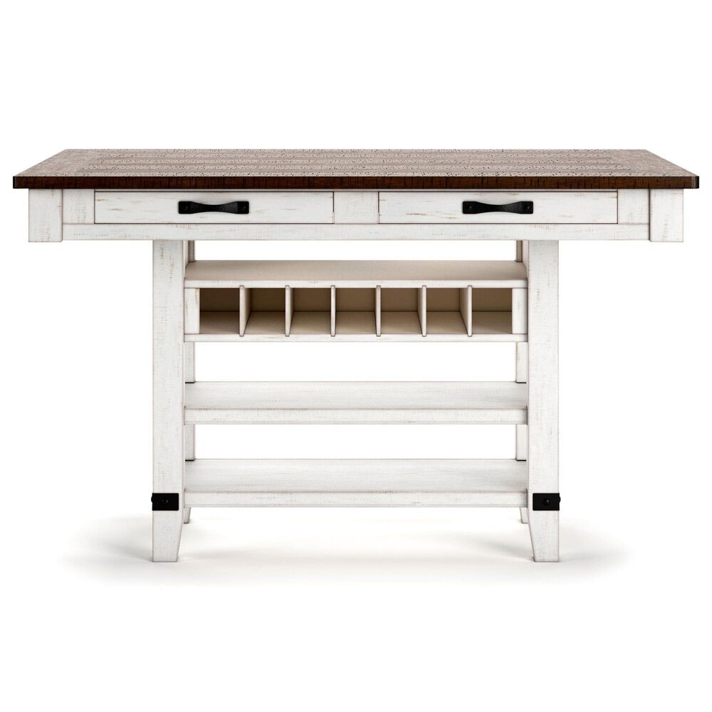 Ashley Valebeck 5-Piece Counter Height Dining Set in White, Brown and ...