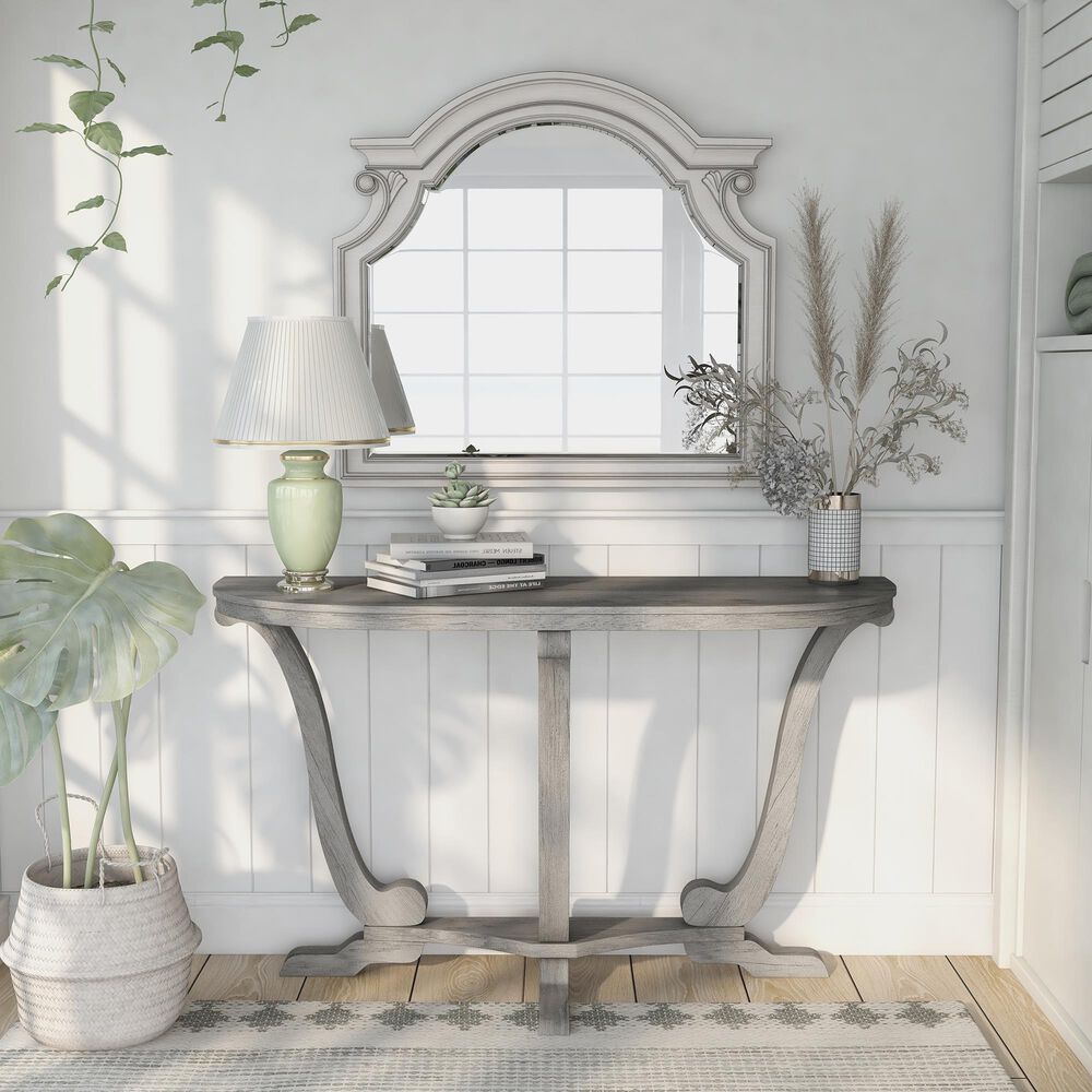 Furniture of America Araiza Console Table in Vintage Gray Oak | NFM
