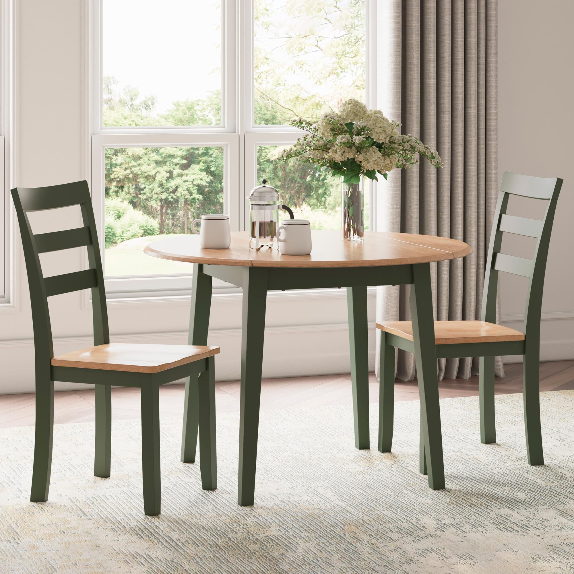 Ashley Gesthaven 3 Piece Dining Set in Natural and Green
