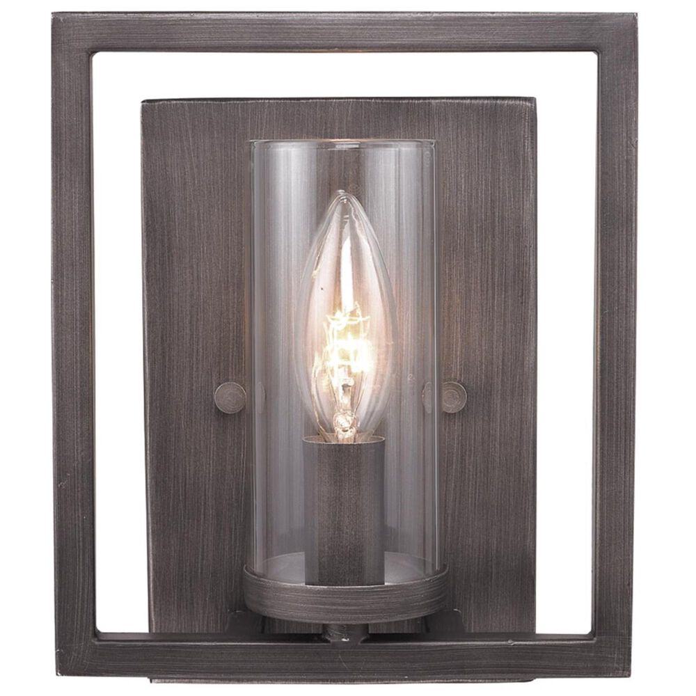 Golden Lighting Marco 1-Light Wall Sconce in Gunmetal Bronze with Clear ...