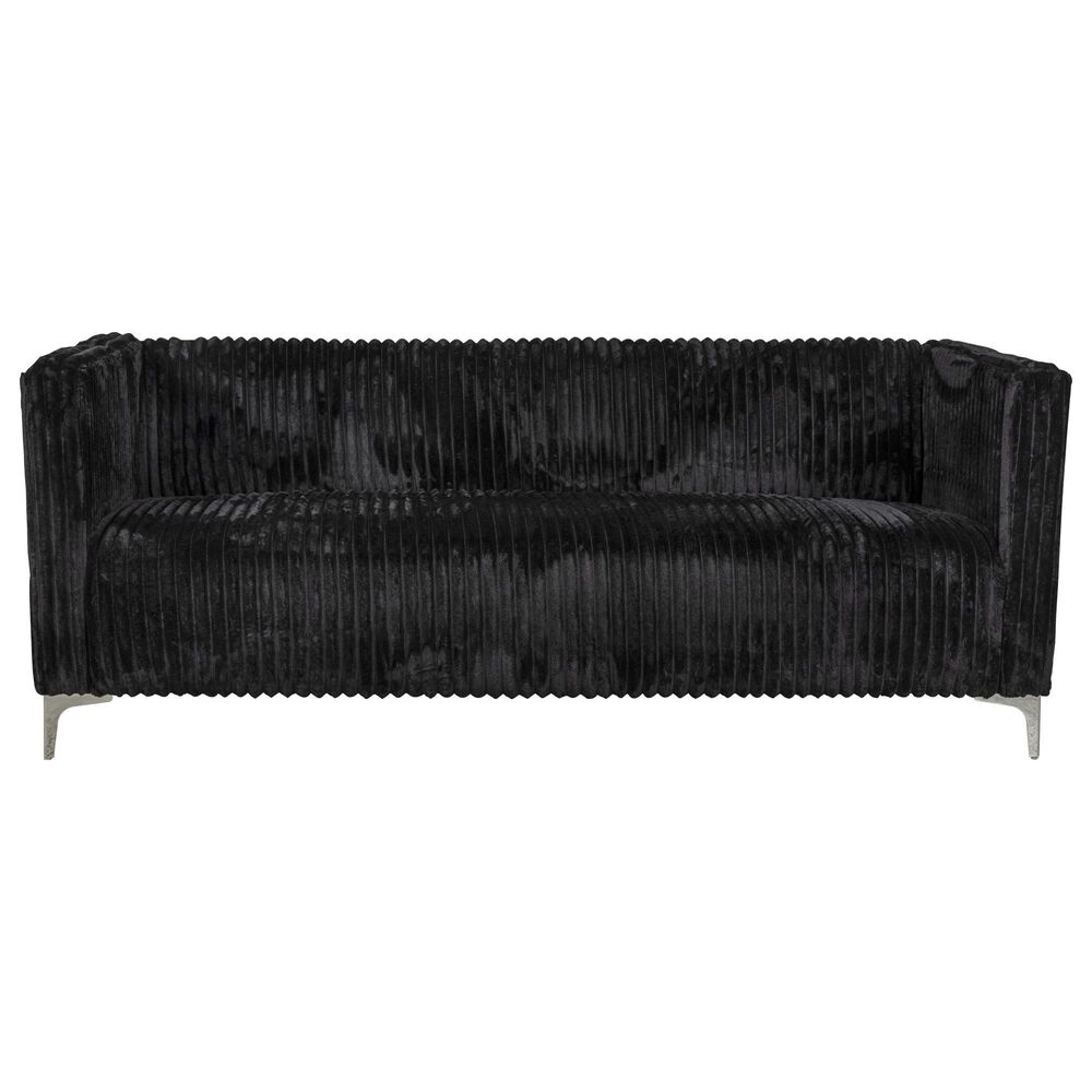 Titanic Furniture Austin Stationary Sofa in Black Velvet
