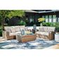 Signature Design by Ashley Sandy Bloom Patio Coffee Table in Brown ...