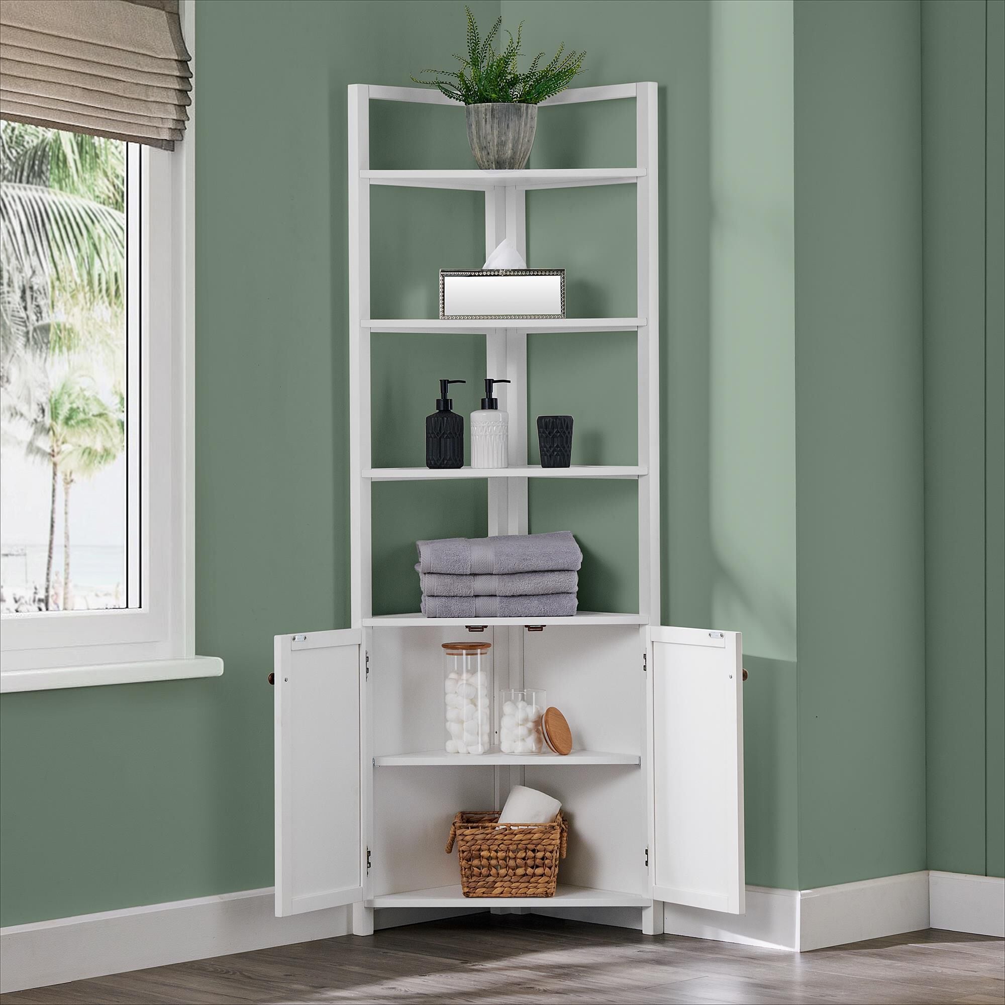 White corner storage cabinet store