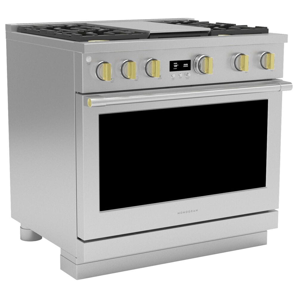 Monogram 36" All Gas Professional Range with 4 Burners and Griddle in ...