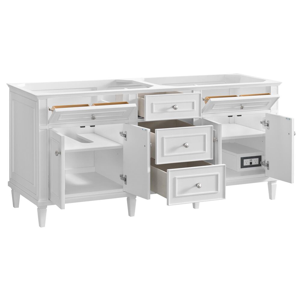 James Martin Lorelai 72" Double Vanity in Bright White with Single Hole ...