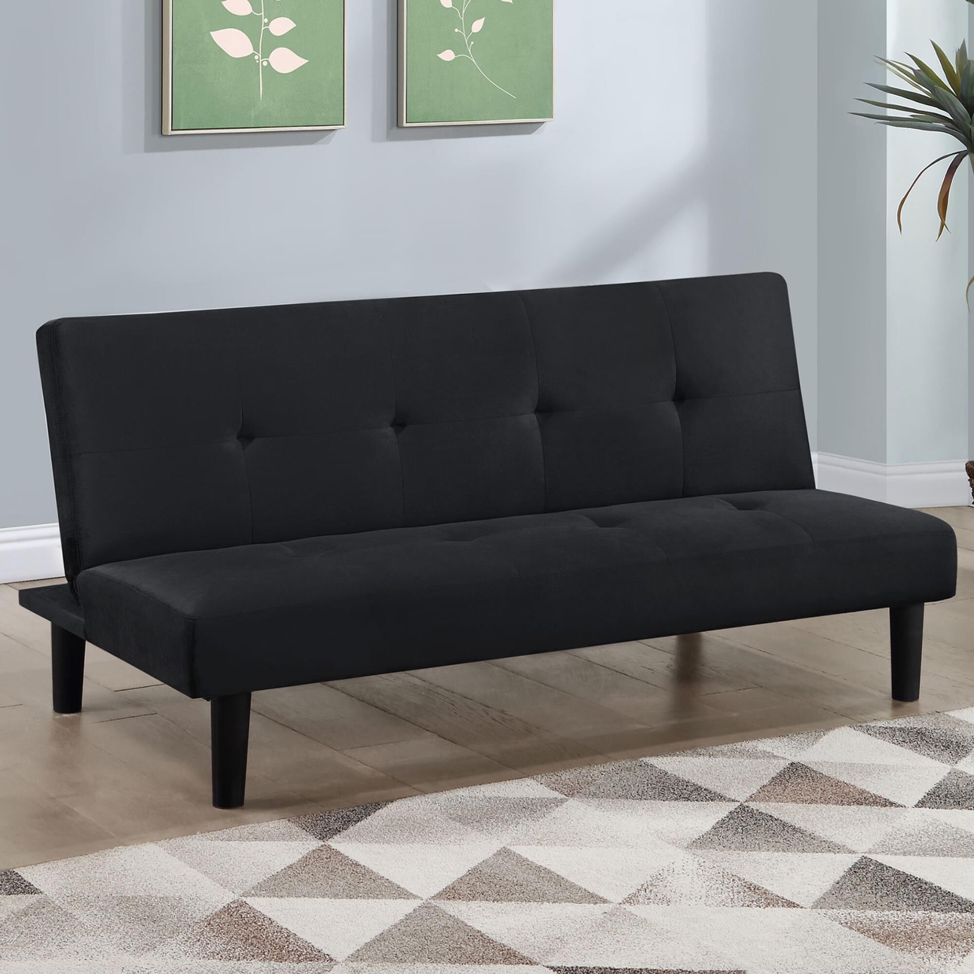 Pacific Landing Stanford Push Back Convertible Sofa Bed in Black