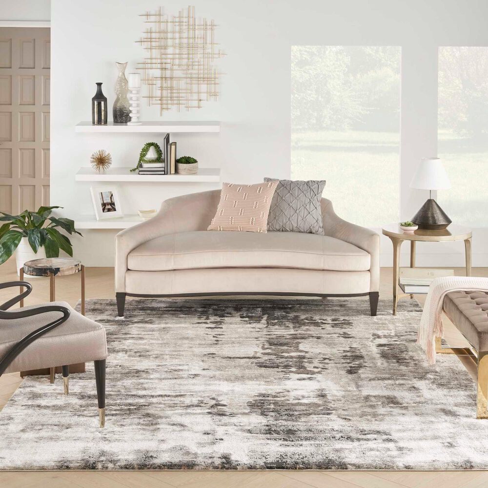 Nourison American Manor 7'10" x 9'10" Ivory, Mocha and Grey Area Rug | NFM