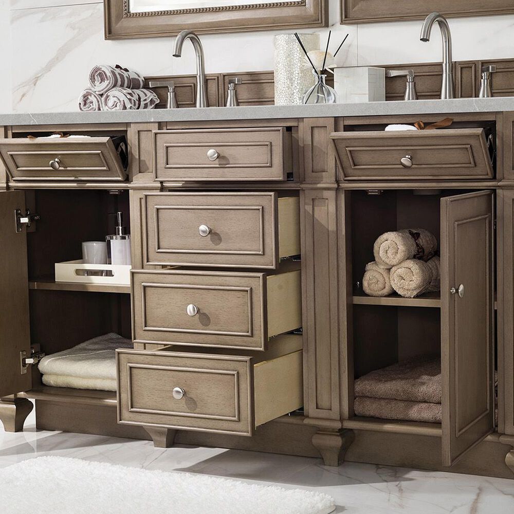 James Martin Bristol 60" Double Bathroom Vanity in Whitewashed Walnut ...