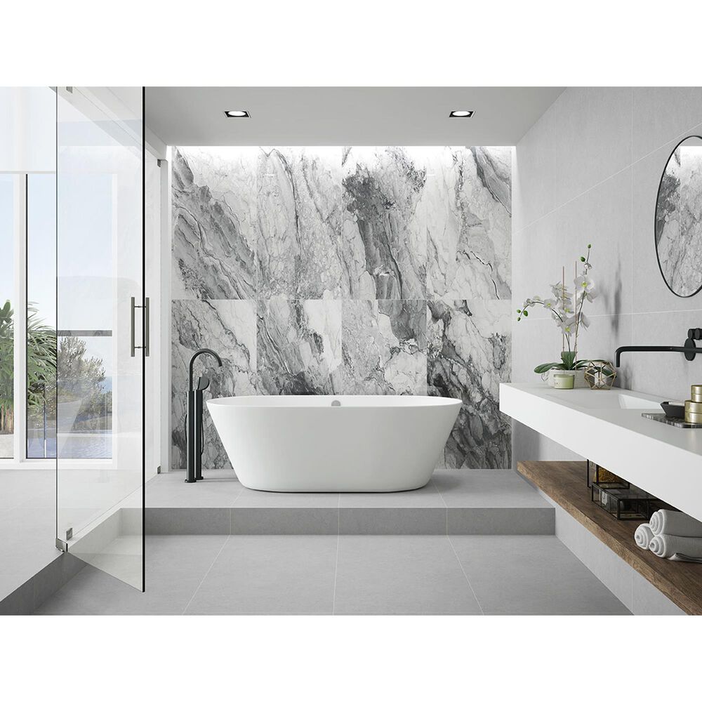 MS International Kaya Onda Gray 24" x 48" Polished Porcelain Tile ...