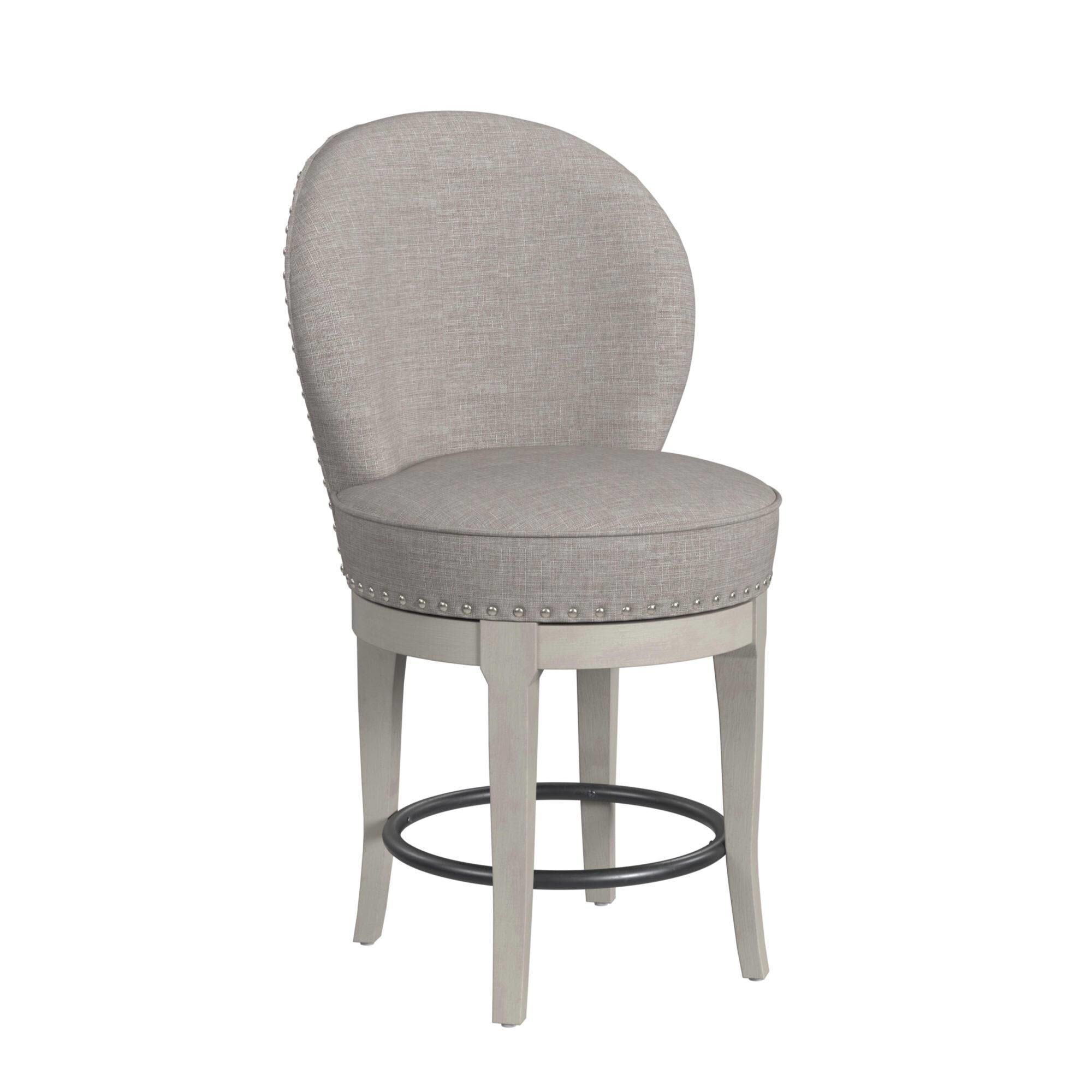 Mayberry Hill Westford Swivel Counter Stool with Grey Linen in Grey