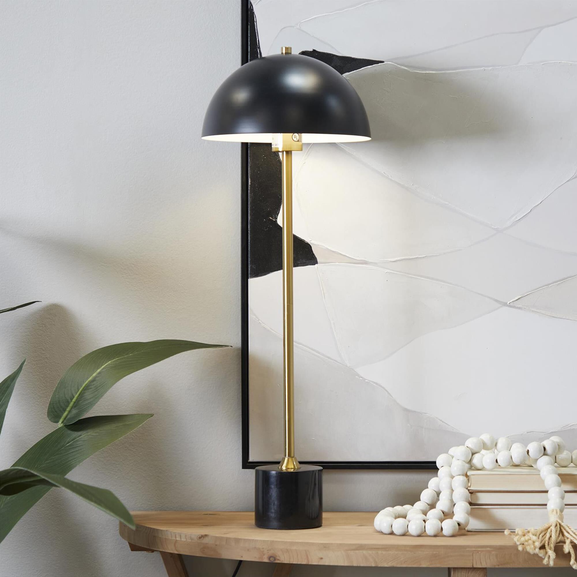Maple and Jade Umbrella Style Table Lamp in Black and Gold Maple and Jade Umbrella Style Table Lamp in Black and Gold