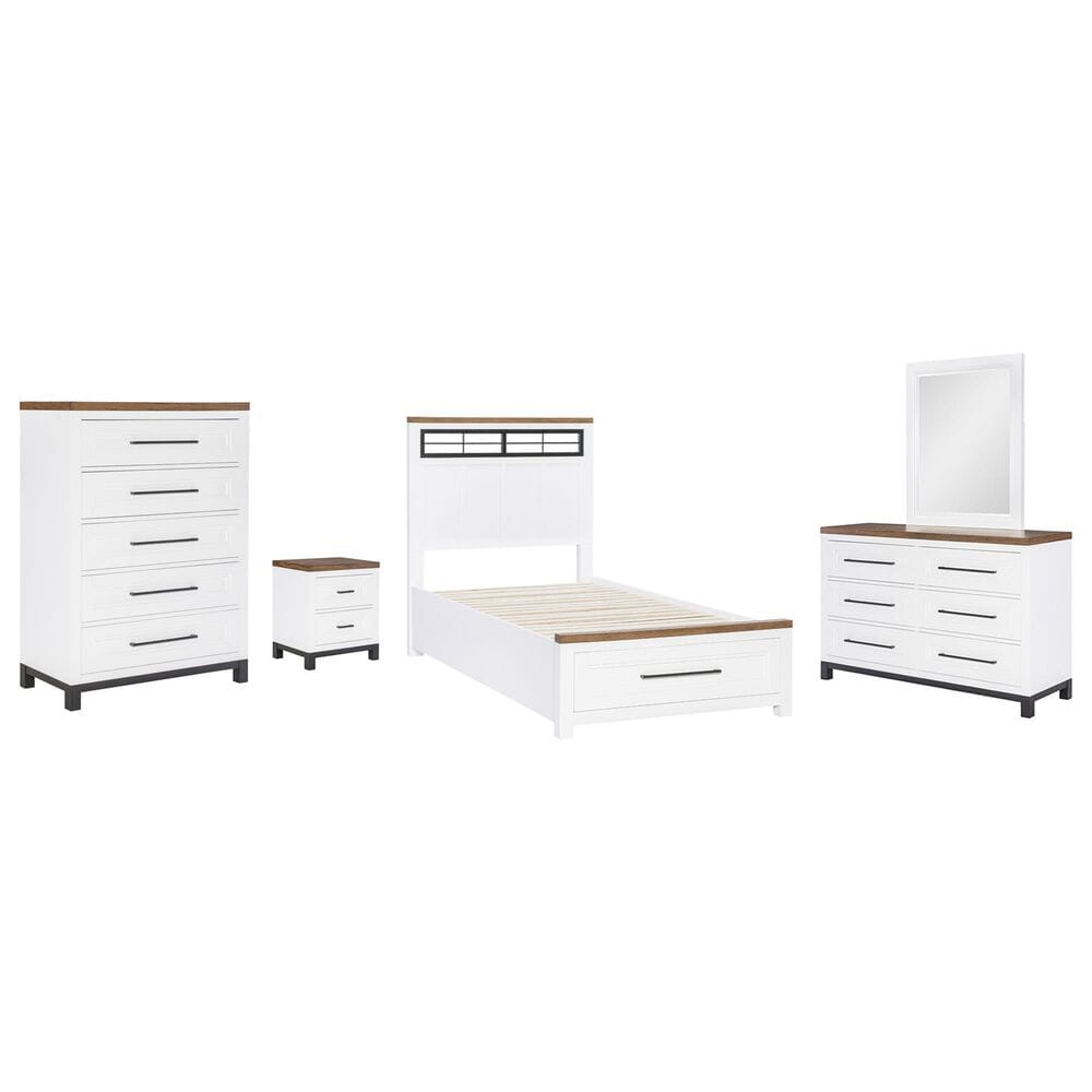Legacy Classic Dutton 5-Piece Twin Storage Bedroom Set in Natural White ...