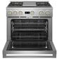 Monogram 36" All Gas Professional Range with 4 Burners and Griddle in ...