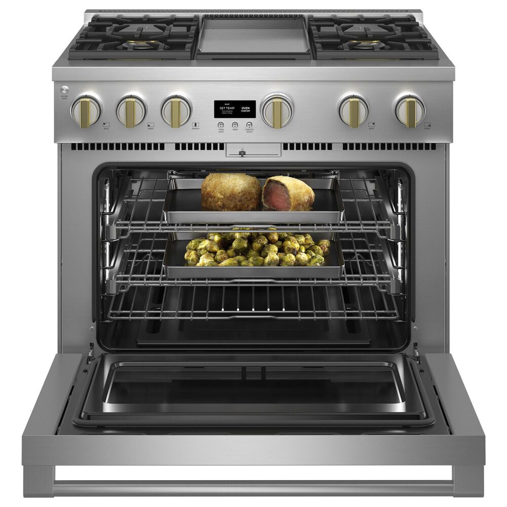 Monogram 36" All Gas Professional Range with 4 Burners and Griddle in ...