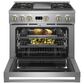 Monogram 36" All Gas Professional Range with 4 Burners and Griddle in ...