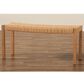 Baxton Studio Pacari Accent Bench with Beige Seat in Oak Brown | NFM