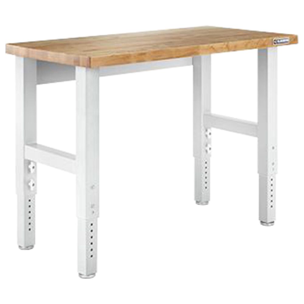 Gladiator 4' Adjustable Height Hardwood Workbench in White | Nebraska ...