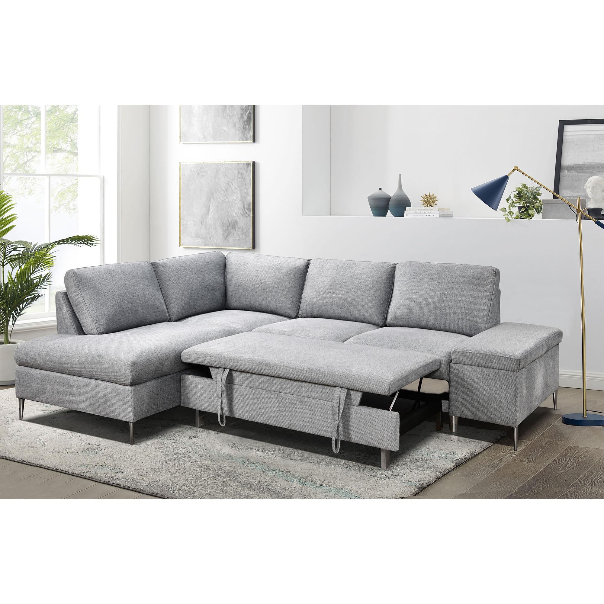 Amalfi Home Furniture Marcel 2 Piece Pull Out Futon with Storage Chaise NFM