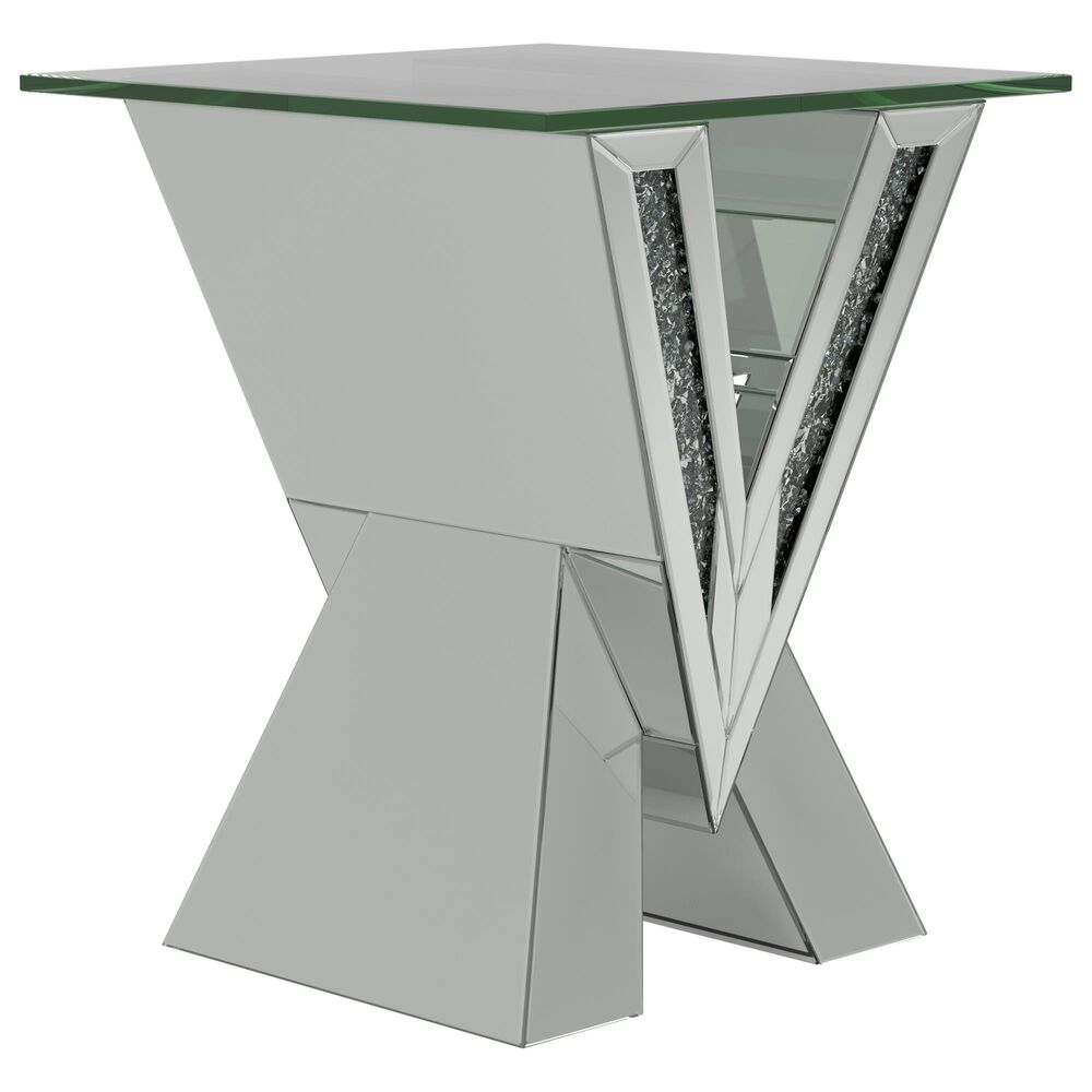 Pacific Landing Taffeta End Table in Silver and Clear | Shop NFM
