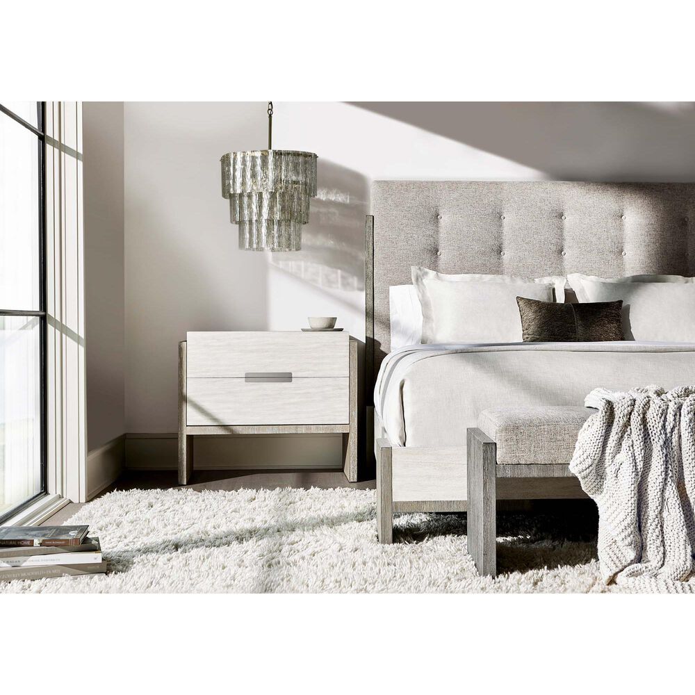 Bernhardt Foundations 2 Drawers Nightstand in Linen and Light Shale | NFM