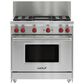 Wolf 36" Dual Fuel 4-Burner with Grill in Stainless Steel | Nebraska ...