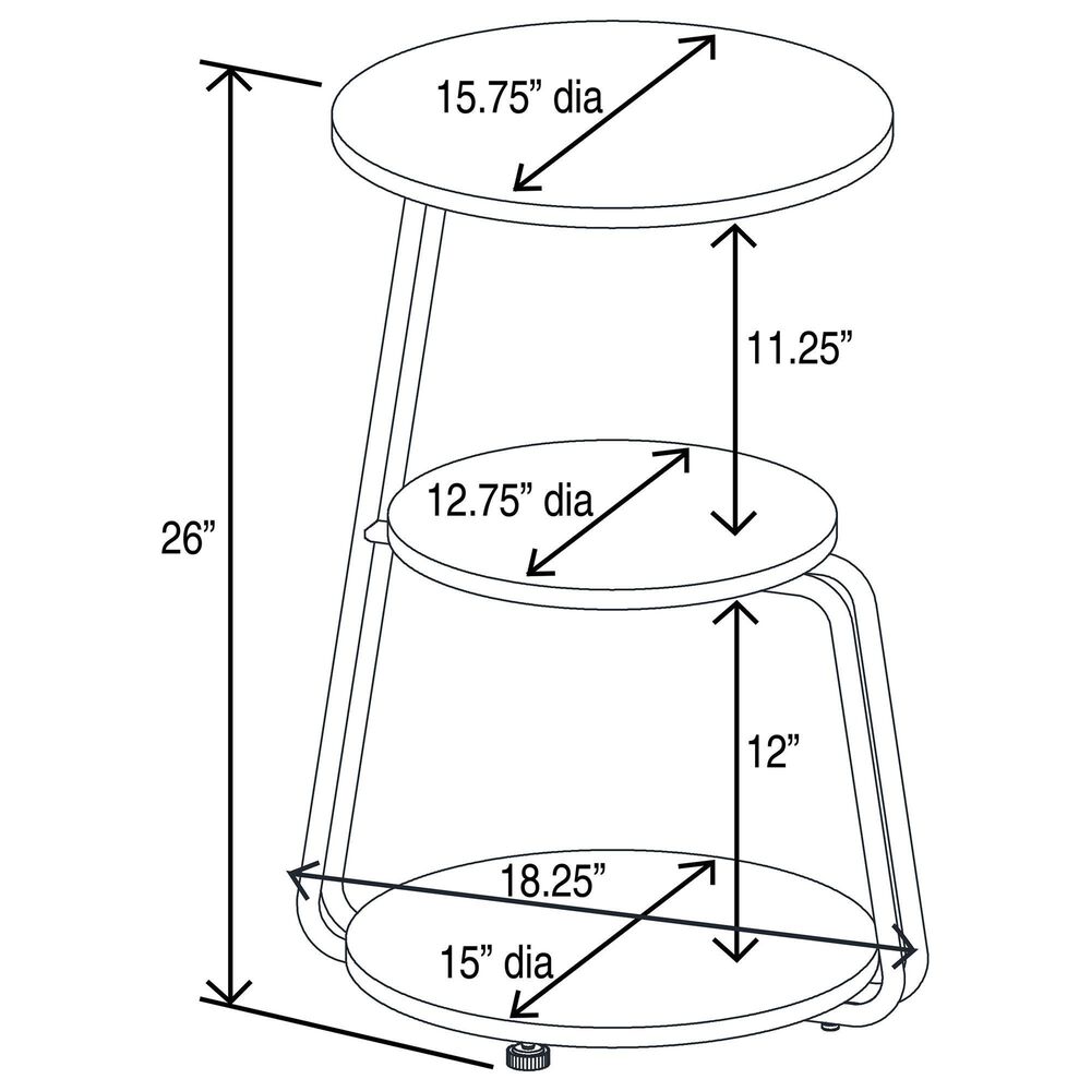 Pacific Landing Hilly 3-Tier Side Table in White and Black | Shop NFM