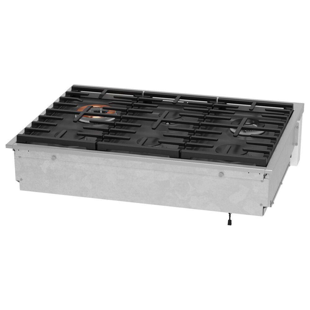 Cafe 36" Natural Gas Rangetop with 6-Burner in Matte White and Brushed ...