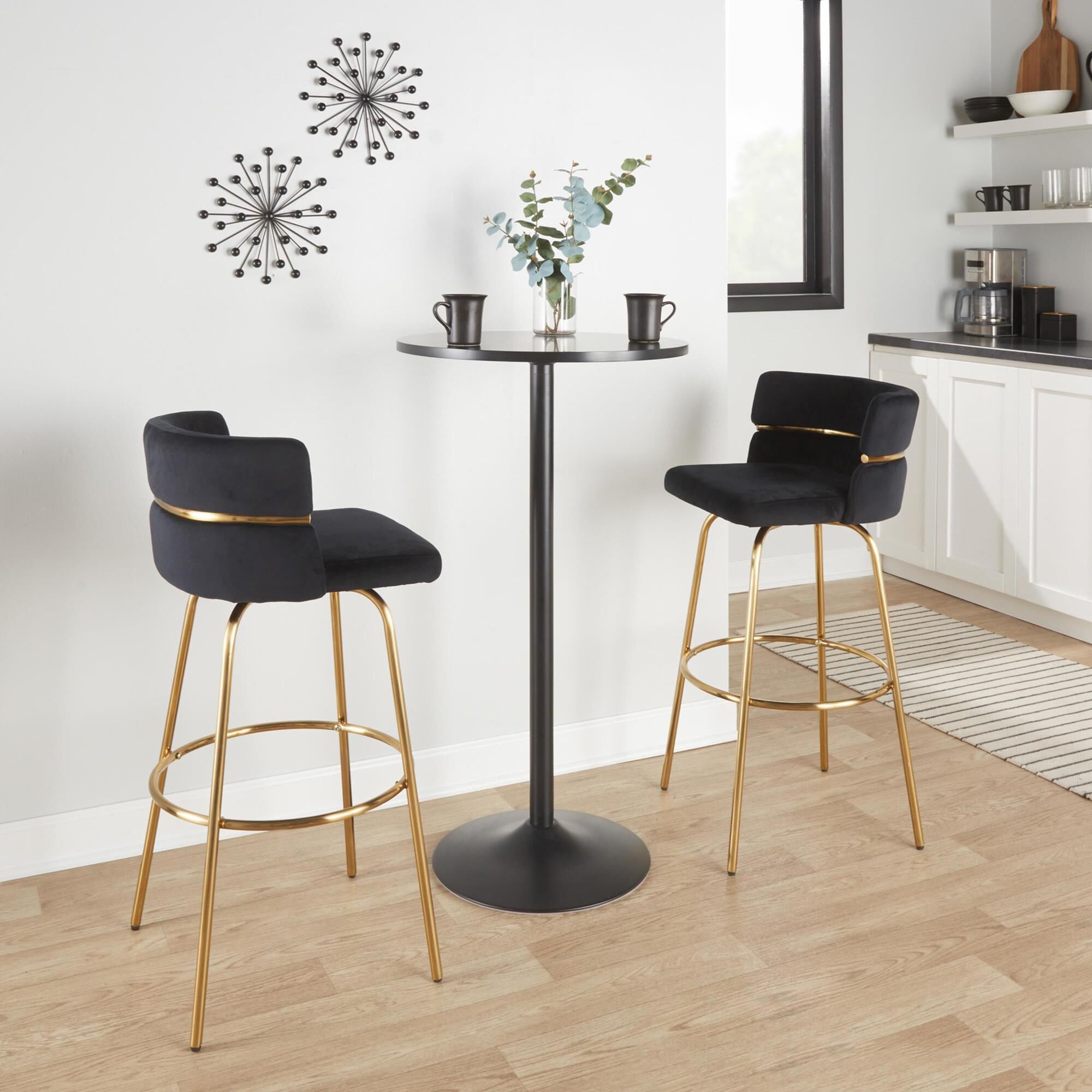 Black and gold swivel bar stool store