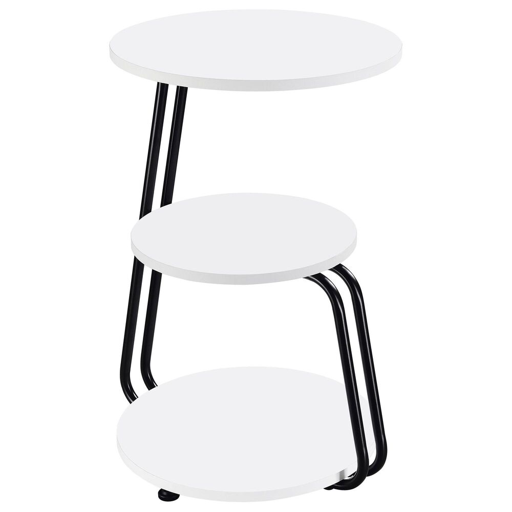 Pacific Landing Hilly 3-Tier Side Table in White and Black | Shop NFM