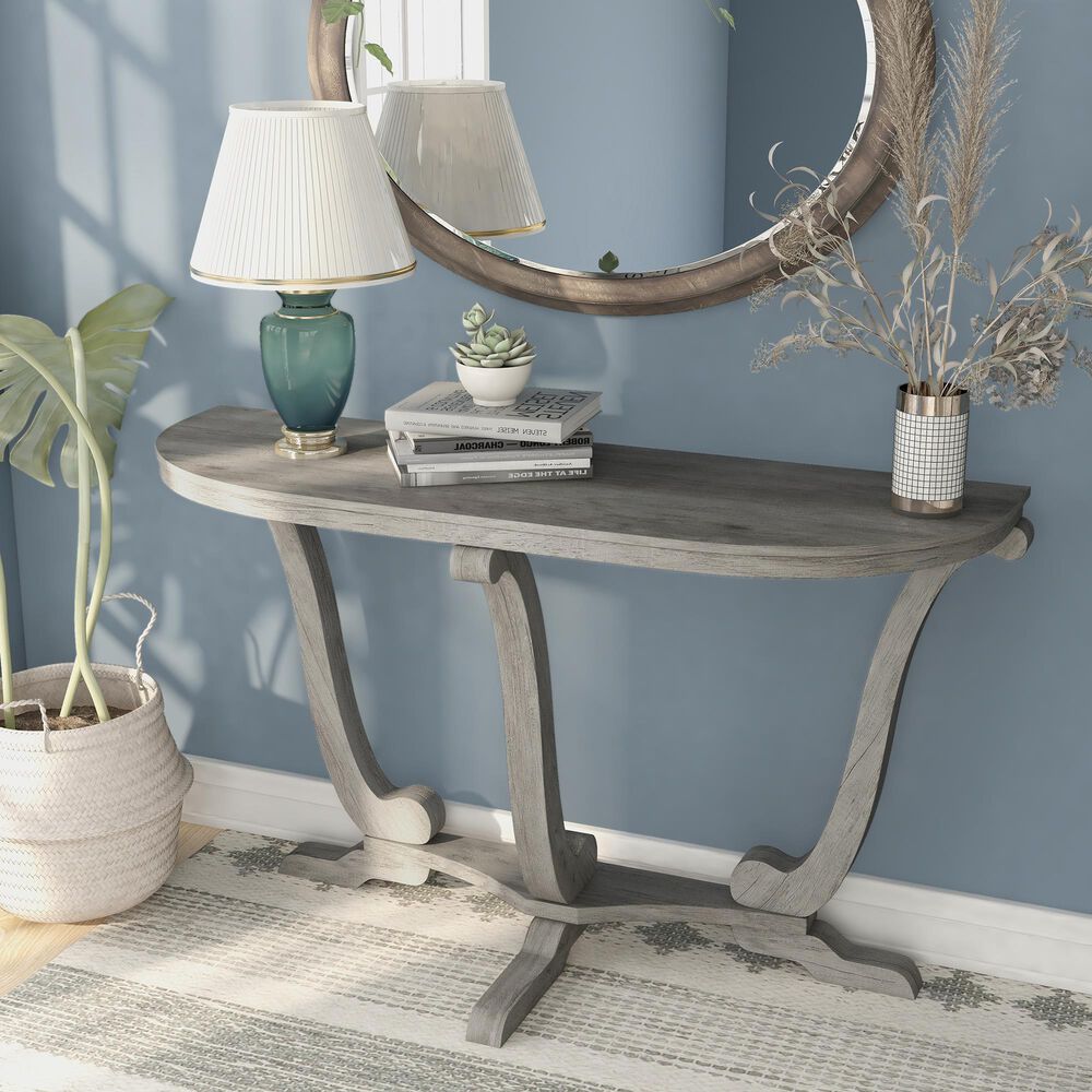 Furniture of America Araiza Console Table in Vintage Gray Oak | NFM