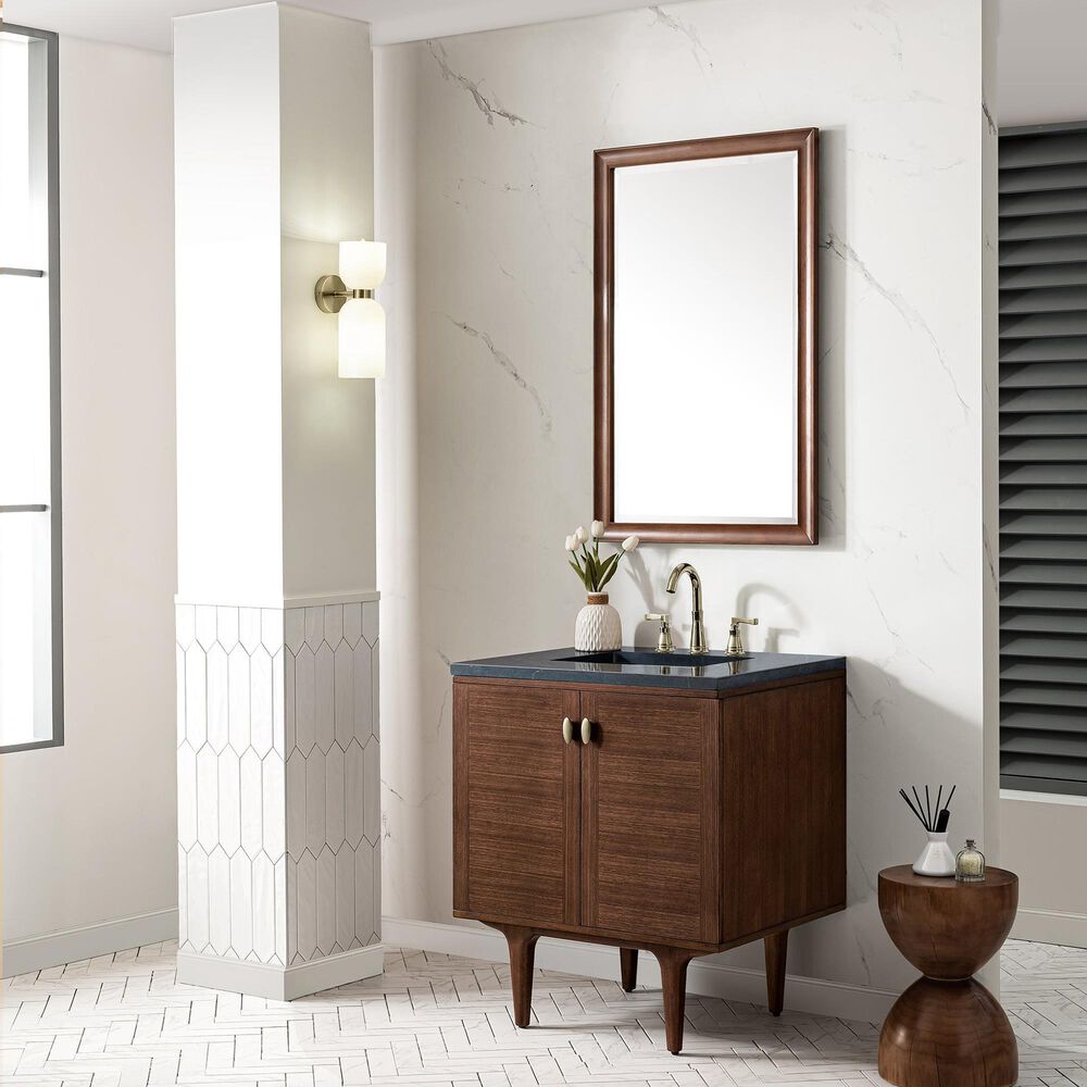 James Martin Amberly 30" Single Bathroom Vanity in Walnut with 3 cm ...