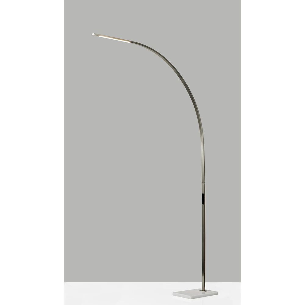 Adesso Sonic LED Arc Floor Lamp in Brushed Steel | NFM
