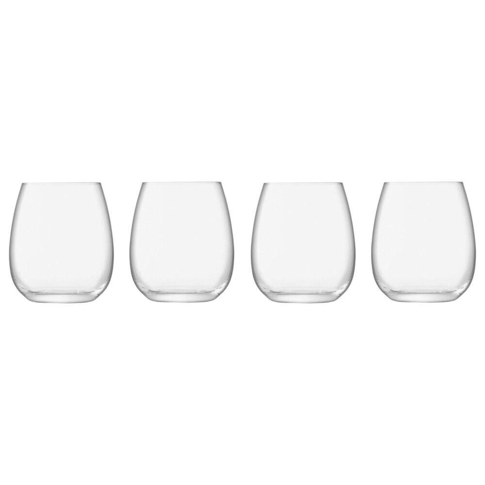 LSA International Borough 15 Oz Stemless Glass in Clear (Set of 4 ...