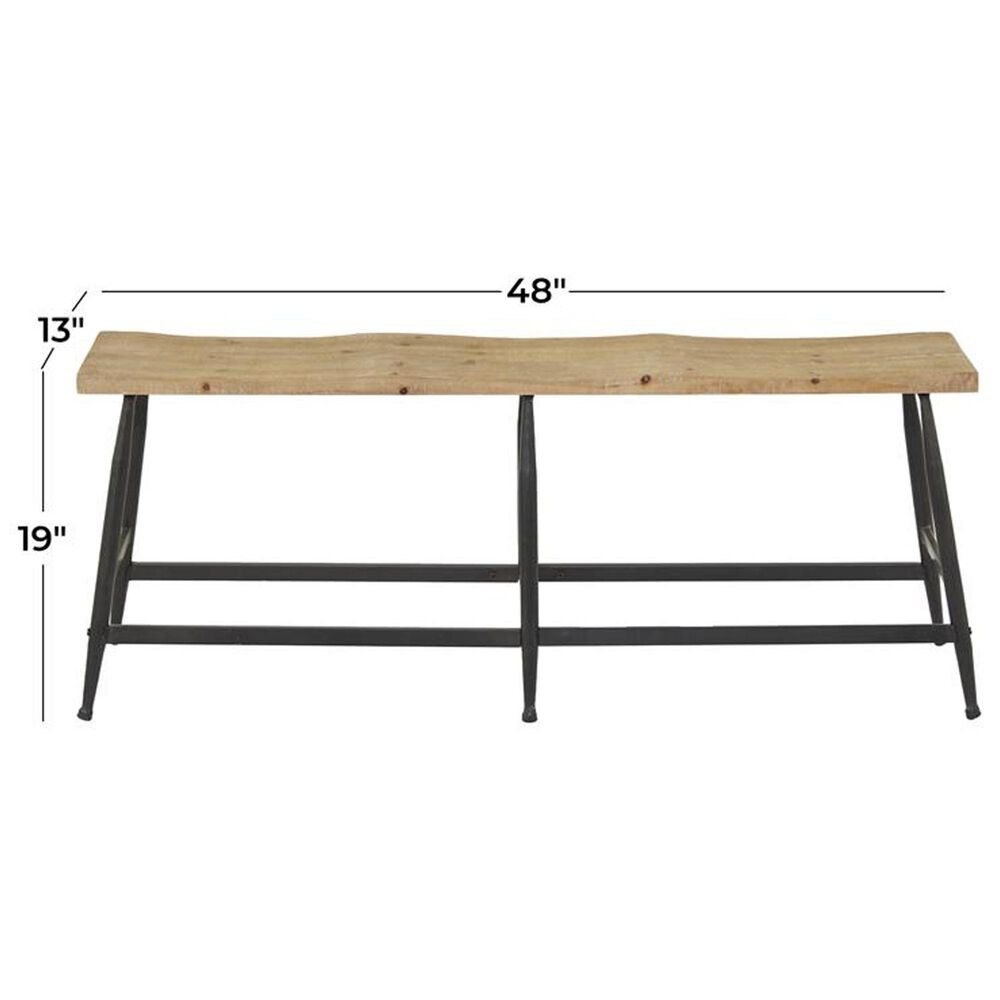 Maple and Jade 48" Bench in Black and Brown | NFM