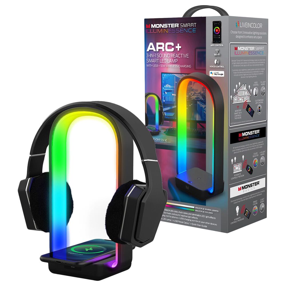 Monster Smart Illuminessence ARC+ Smart LED Lamp With USB and QI ...