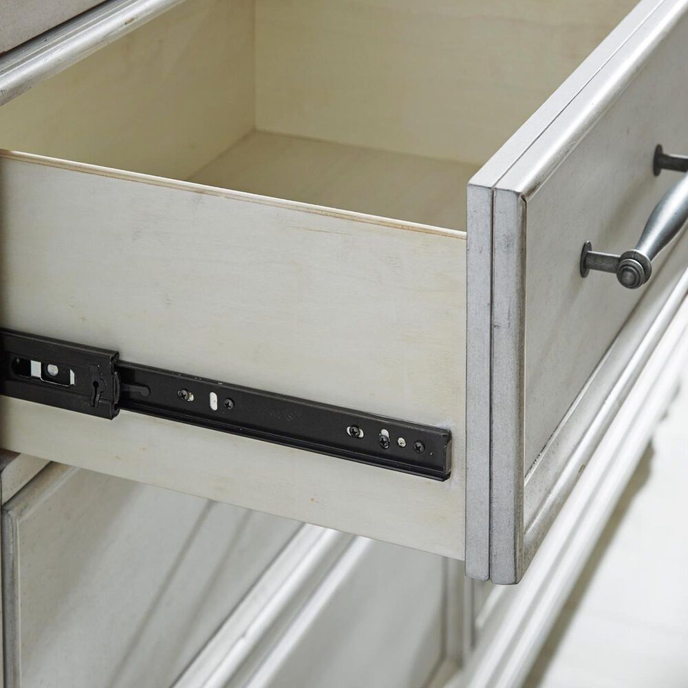 Ashley Kanwyn Dresser and Mirror in Distressed Whitewash | NFM